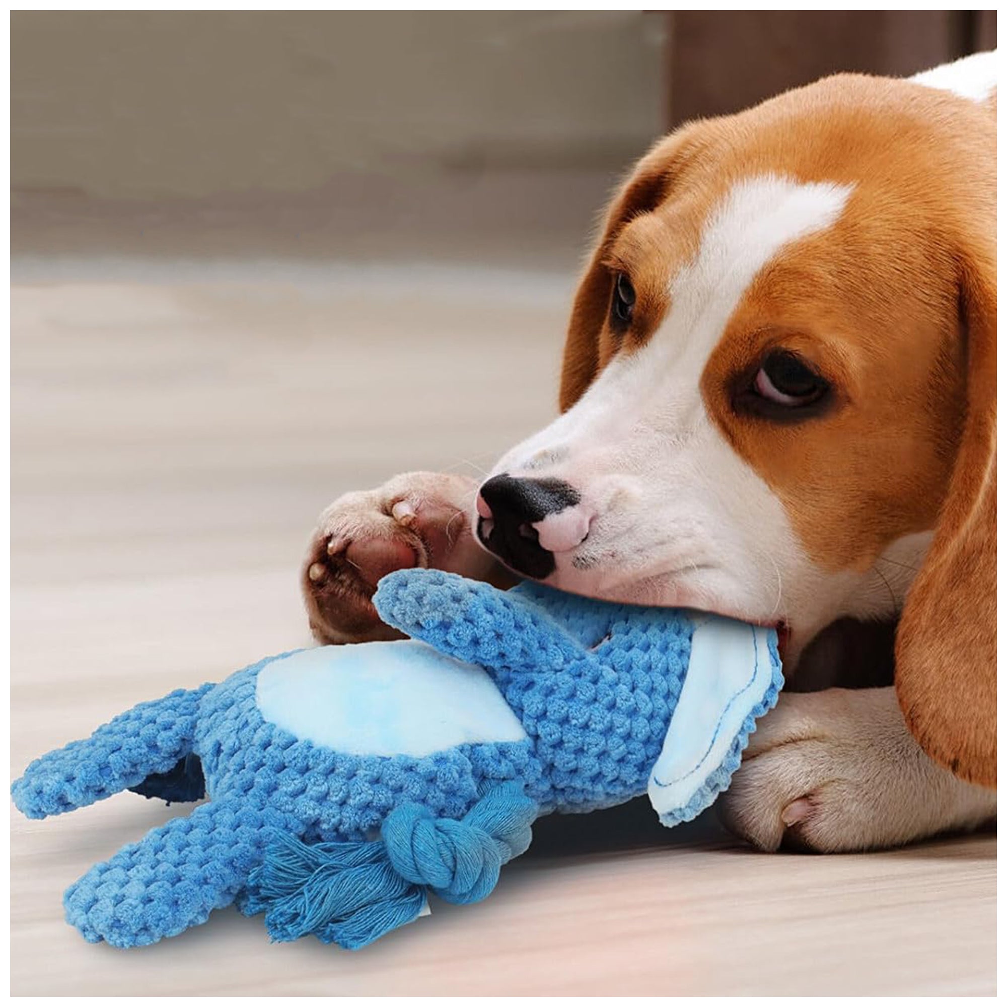 Durable Plush Hippo Squeaky Dog Toy - Engaging Fun for Pets